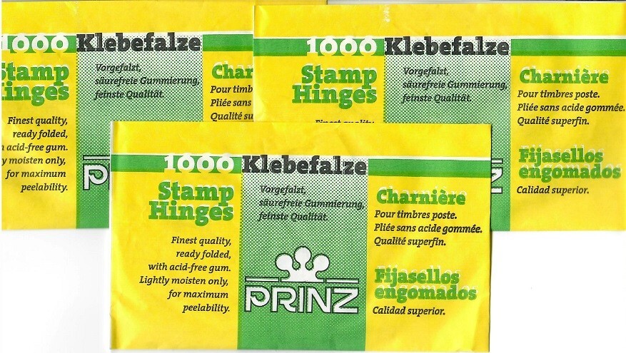 3 Pkg of 1000 PRINZ Pre-folded STAMP HINGES with Free Shipping - List ...