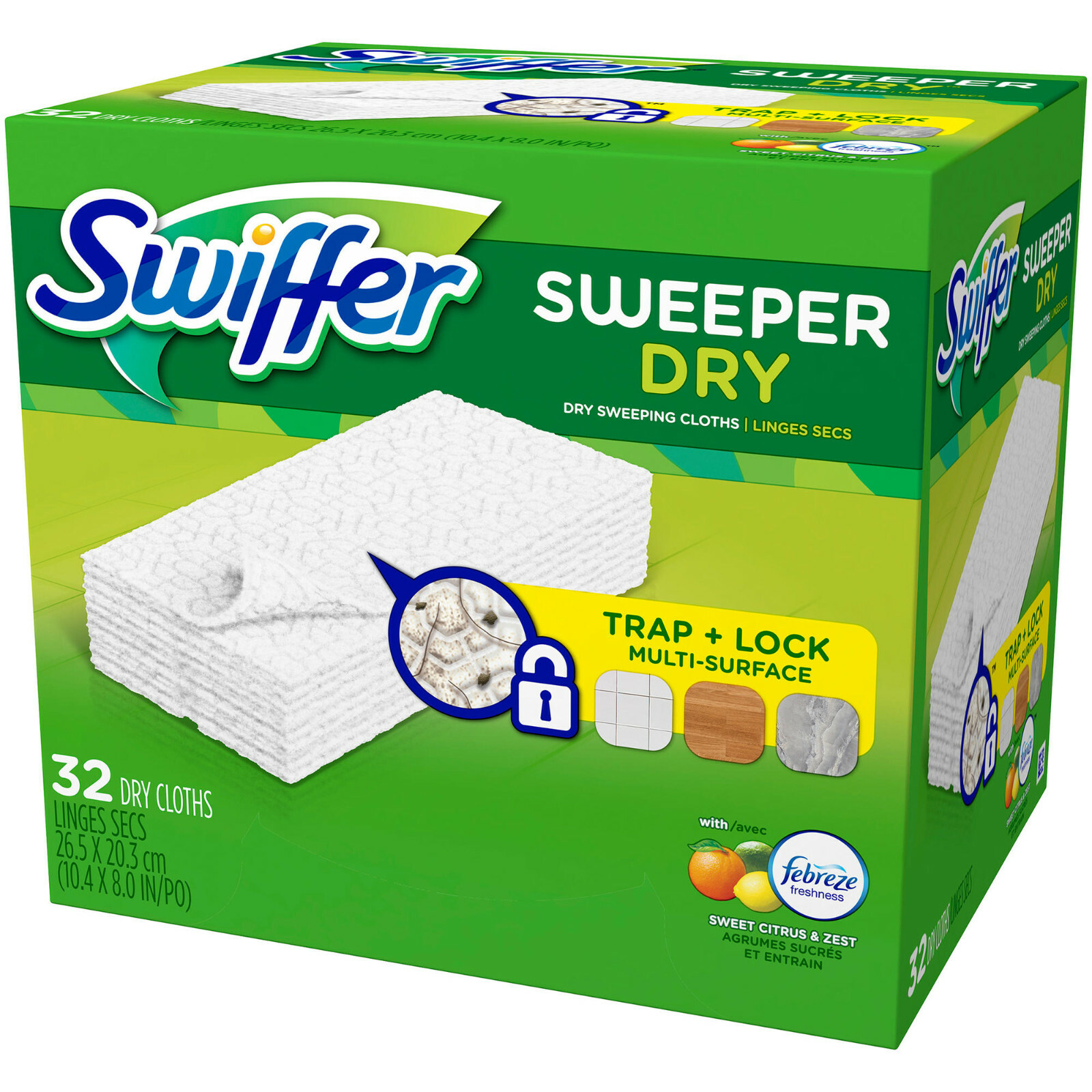 3x Swiffer Sweeper Dry Sweeping Cloth Refills Febreze Sweet Citrus ...