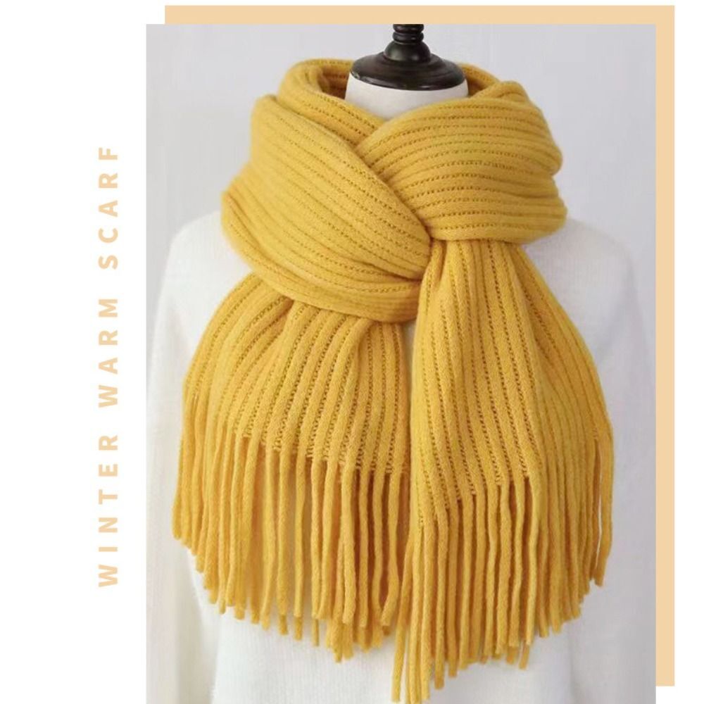 Soft Winter Cashmere Scarf Warm Knitted Scarf New Solid Color Scarves ...