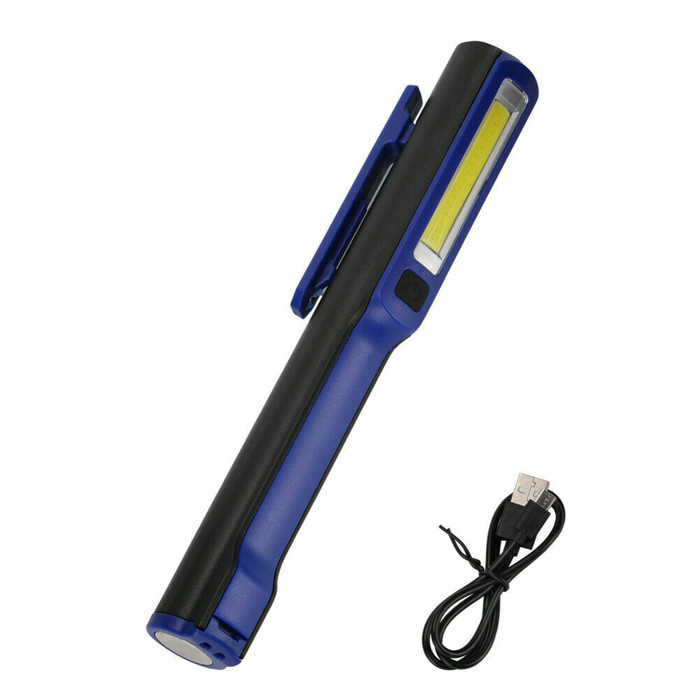 Rechargeable LED COB Work Light Pocket Pen Inspection Clip Hand Torch ...