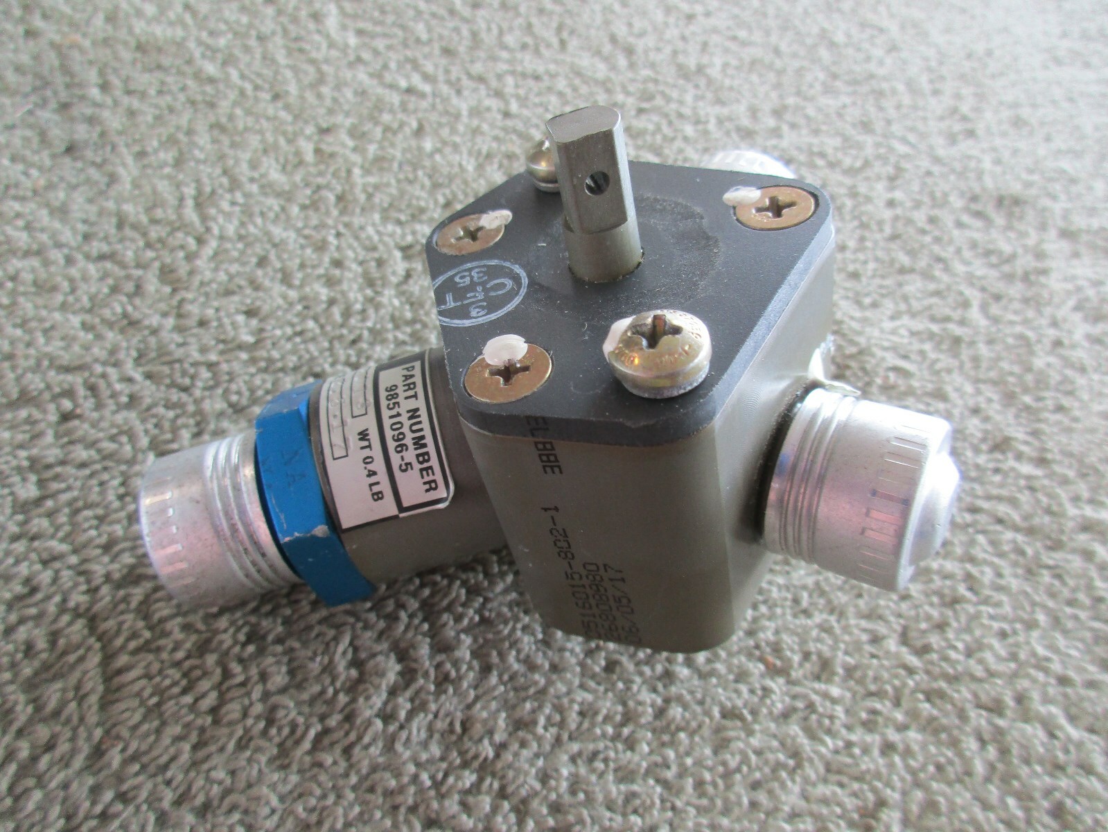 Cessna Aircraft Fuel Selector Valve, P/N 9851096-5 (Serviceable) | eBay