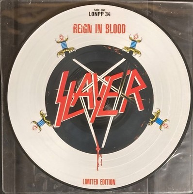 Slayer Reign In Blood Picture Disc Vinyl LP Limited Edition Ultra Rare ...