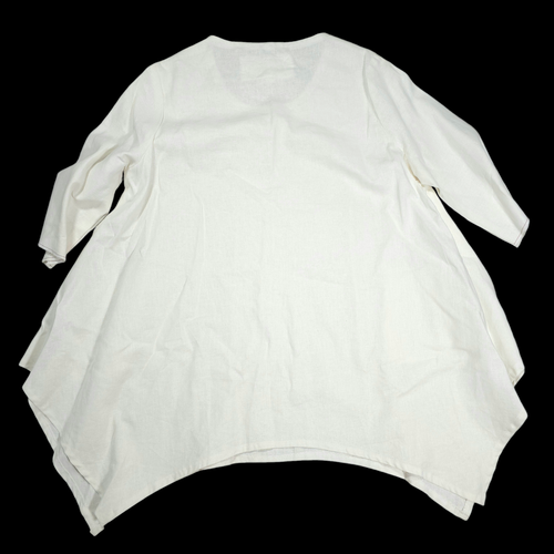 Farmhouse Frocks Cotton Linen Blend Off-White Ivory Tunic Women Size ...