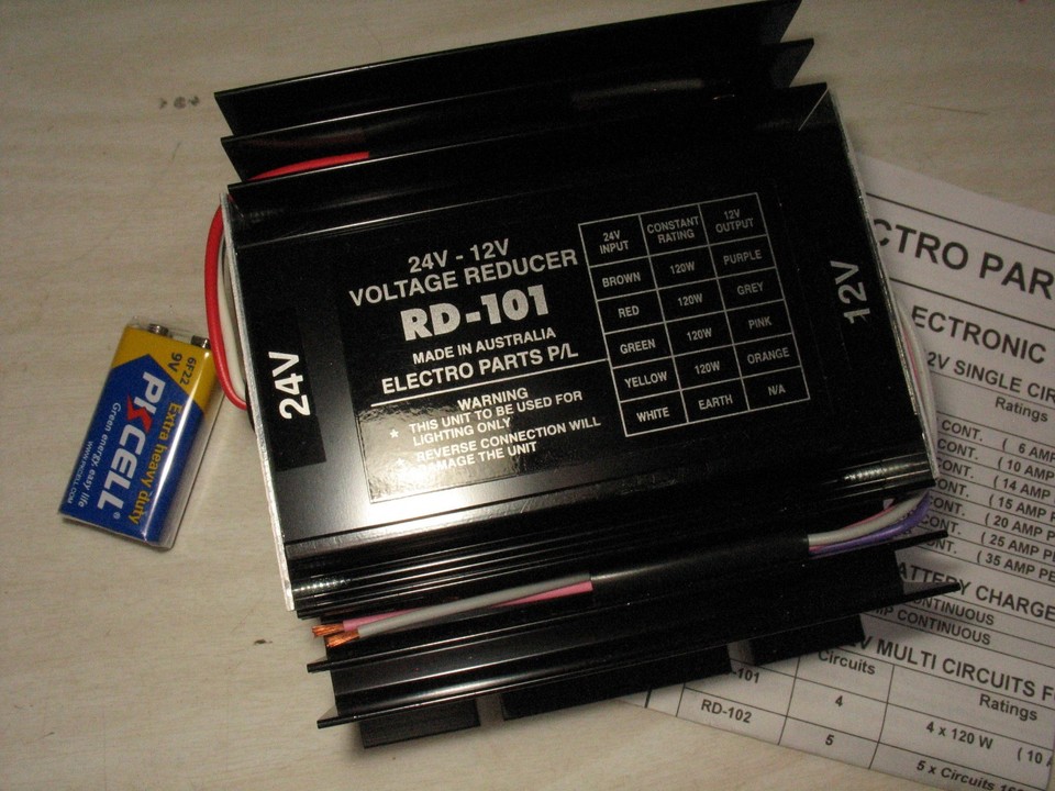 Trailer Lights Converter 24V to 12V Reducer 4x 10A Circuits RD101 ...