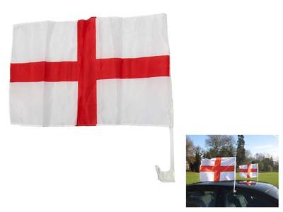 Set Of 2 England Car Window Flags St Georges Cross World Cup Euro 2024 ...