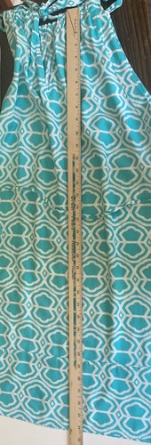 Escapada La Mer Luxe Pull Over Sleeveless Sundress Teal White Size ...