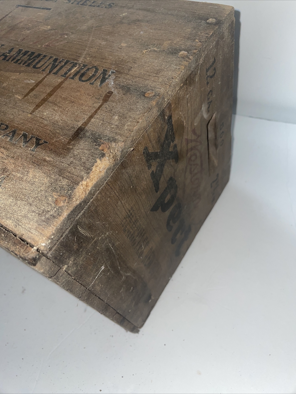 VINTAGE WOOD WESTERN "XPERT" 12 GAUGE AMMO BOX world champion ...