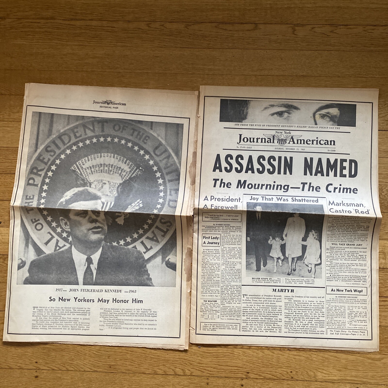 NY Journal American 1963 JFK Assassin named.LOT of (2) papers | eBay