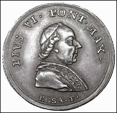 Papal States Pope Pius VI Rare Medal Silver 1782 Hamburg High Grade ...