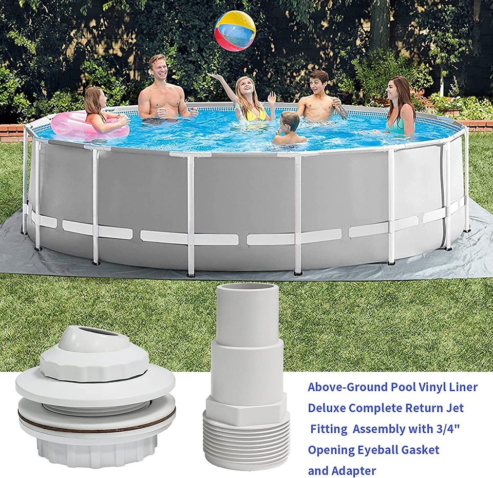 Above Ground Pool Complete Return Inlet Jet Fitting with Gasket and ...
