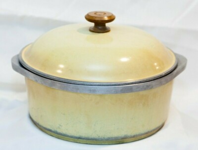 CLUB Cookware Gold Yellow 4qt Dutch Oven W/ Lid & Brown Knob, American ...