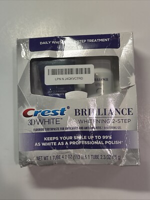 CREST 3D WHITE BRILLIANCE WHITENING 2-STEP GEL TOOTHPASTE EXP 12/2025 ...