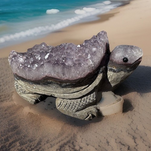 Natural amethyst clusters handmade Tortoise products Reiki healing ...