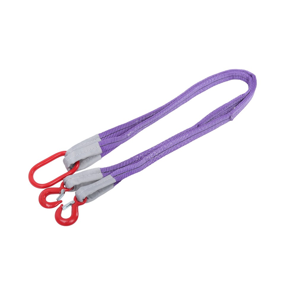 2Pcs Lifting Slings Straps w/ Hooks - 5 Ft 4409LB Capacity Purple ...