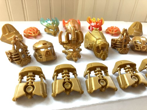 LEGO Bionicle Gold Mask Lot – Rare Kanohi & Golden Armor Pieces (15 ...