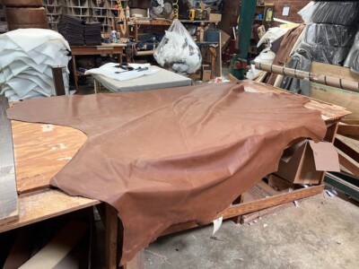 Brown Saddle Leather Hide Upholstery Whole Full Cow Hide 40 Square Feet ...