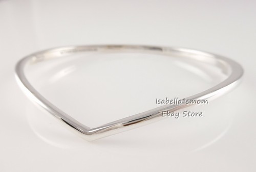 SHINING WISH Authentic PANDORA Silver Bangle Bracelet 597791 7.5"/19cm ...