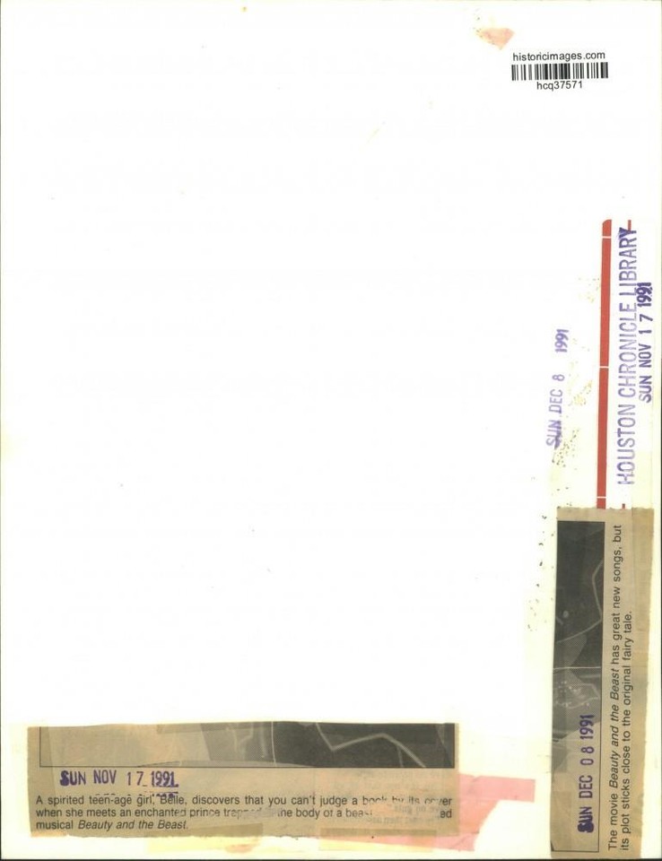 1991 Press Photo "Beauty and the Beast" Animated Movie Scenes ...