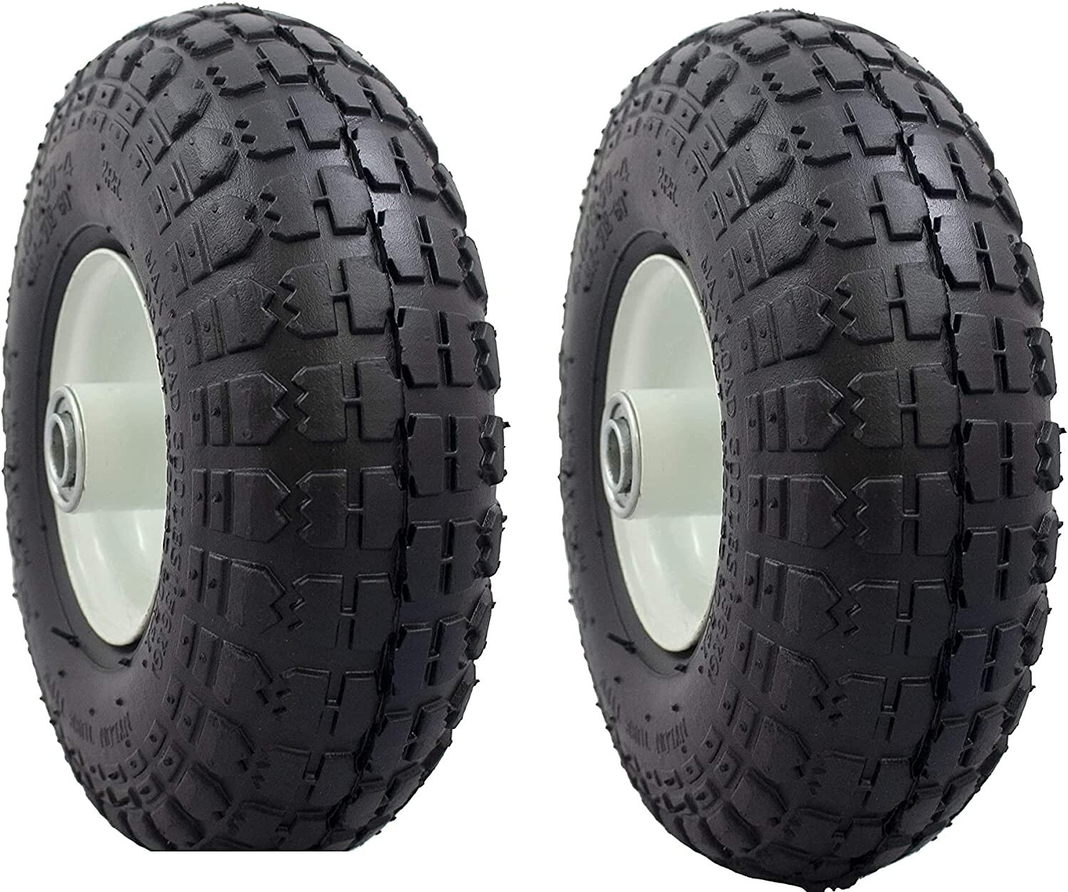 2 Pack 10-Inch Tires & Wheels 4.10/3.50-4 Replacement Utility Tires for ...