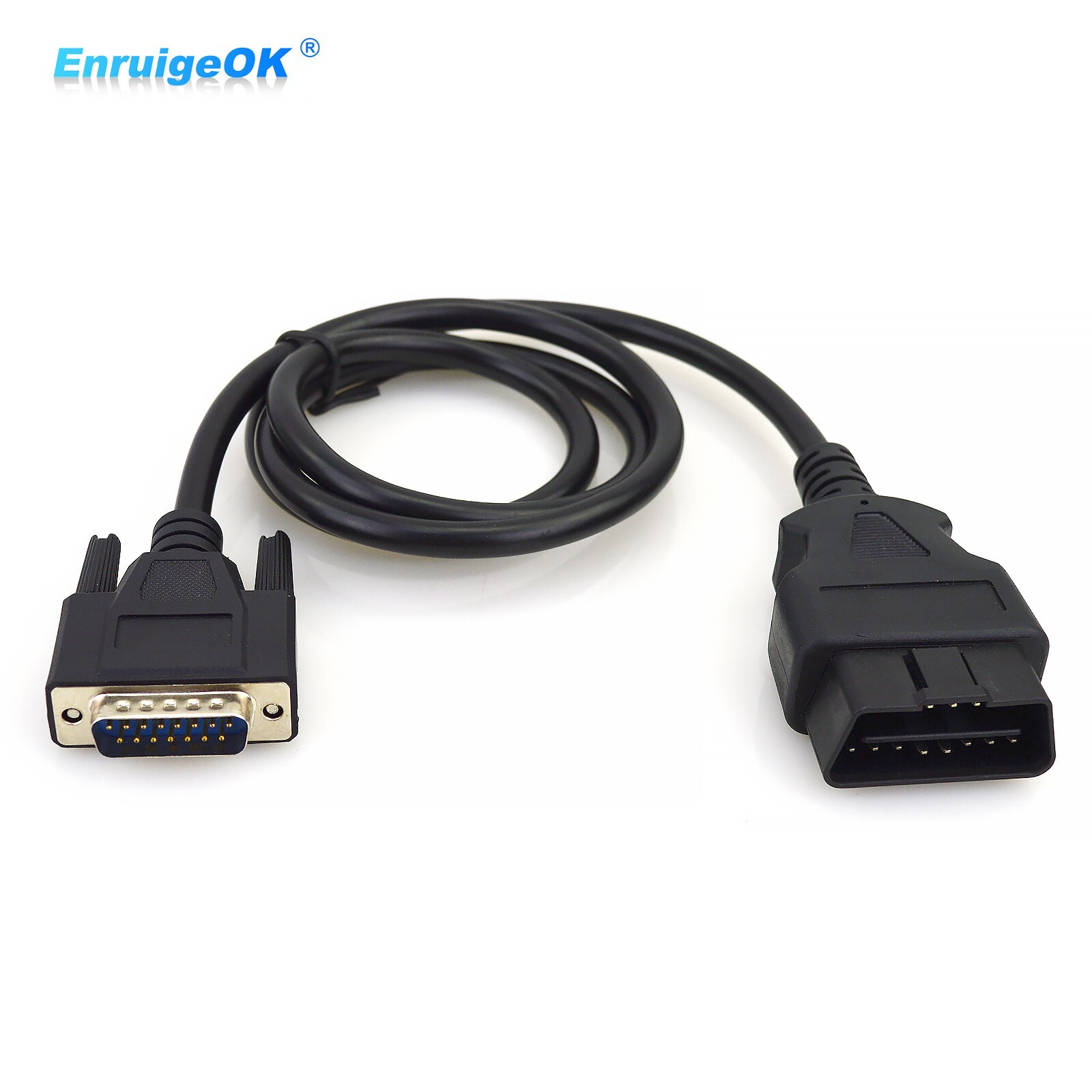 Male 16Pin OBD2 to Male DB15 RS232 Serial Port Diagnostic Extension ...