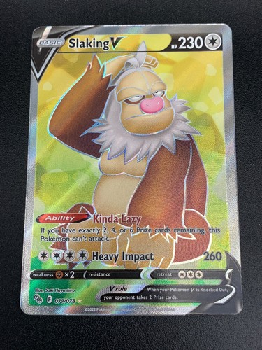 Slaking V 077/078 Full Art Ultra Rare Pokemon Go NM 2022 | eBay