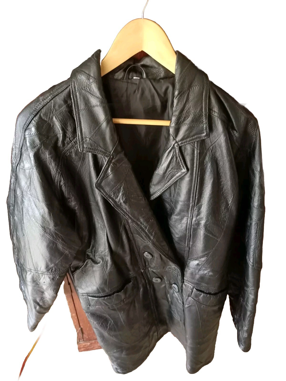 Leather jacket Unisex (L) Vintage Retro 90s Genuine Pig Skin | eBay