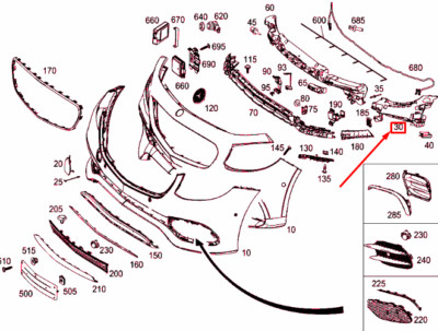 NEW MERCEDES-BENZ E W213 FRONT BUMPER LEFT BASIC MOUNTING A2138850865 ...