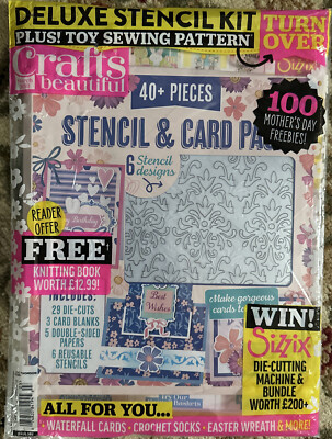 CRAFTS BEAUTIFUL MAGAZINE WITH FREE STENCIL & CARD PACK ISSUE 382 MAR ...