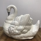 Gorgeous Mid Century LARGE White Ceramic Swan Jar Soup Tureen ...