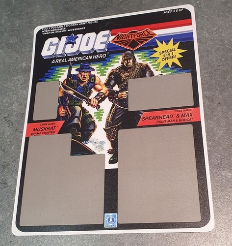 REPRO GI JOE CUSTOM NIGHT FORCE MUSKRAT AND SPEARHEAD CARDBACK Figure ...
