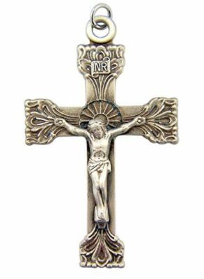 Sterling Silver Fancy Jesus Christ INRI Cross Crucifix Pendant, 2 3/16 ...