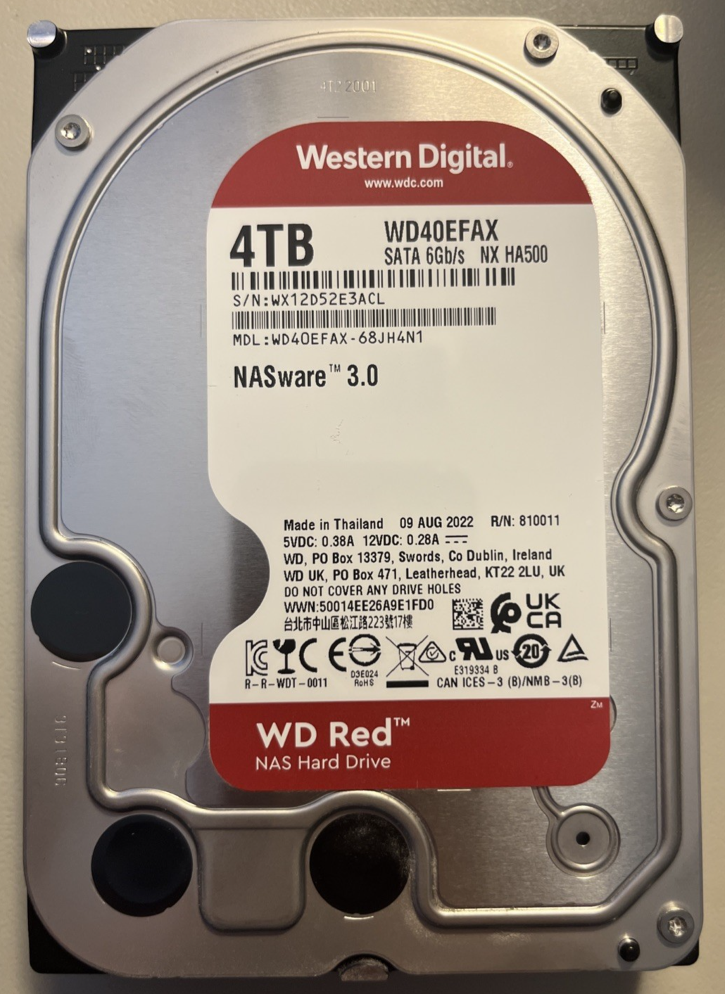 Western Digital WD40EFAX Red 4TB 3.5" SATA 256MB Cache Internal ...