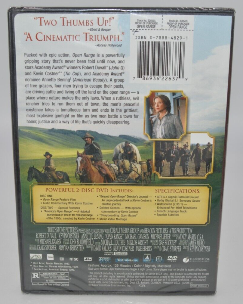 OPEN RANGE DVD - 2-DISC COLLECTOR'S EDITION - NEW UNOPENED - KEVIN ...