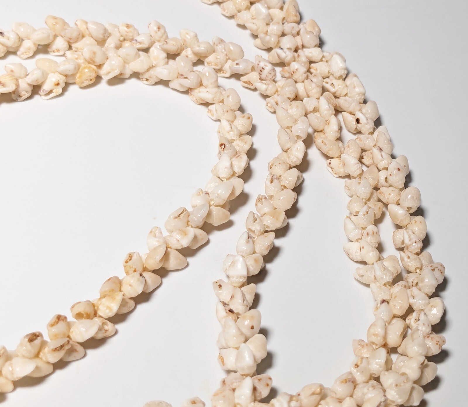 Vintage Ni'ihau Shell Lei Pikake Necklace Long 2 Strand momi shells | eBay