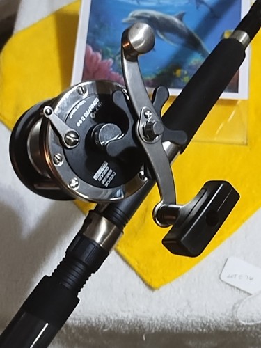 New Trolling Fishing Rod Contender 7' Med 20-25lb And Reel Calypso Blue ...