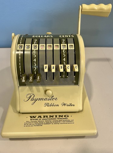Vintage Paymaster 8000B Series Ribbon Check Writer - Tested and Working ...