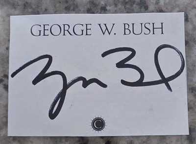 George W Bush Signed Autograph 3.5x2.5 Cut President #43 Auto ...