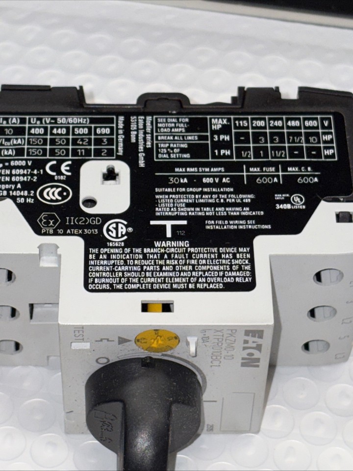 Eaton PKZM0-10, XTPR010BC1, Motor Protective Circuit Breaker, New Open ...