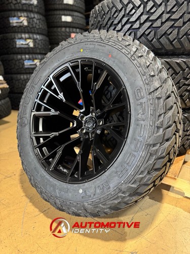 22x12 Fuel D847 Rebar Black Wheels Rims 37" MT Tires 6x135 Ford F150 ...