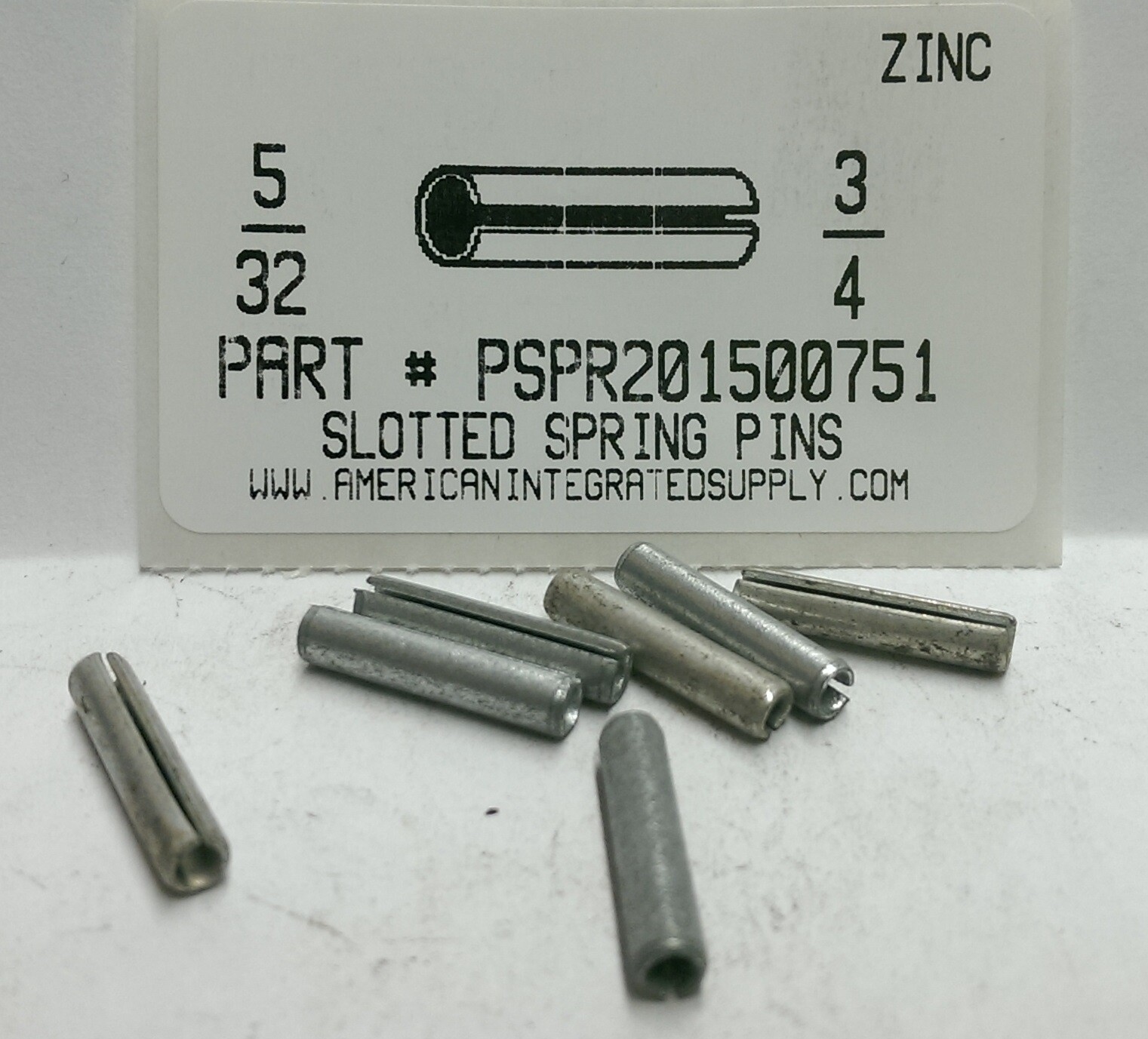 5/32x3/4 SLOTTED SPRING PIN STEEL ZINC PLATED (30) | eBay