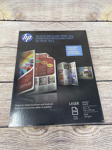 HP Tri-Fold Laser Brochure Paper, 8-1/2 x 11, Glossy, 2-Sided Printing ...