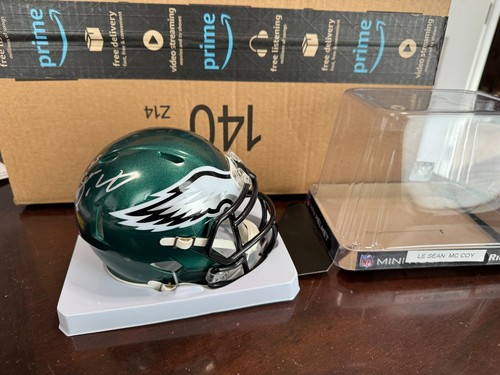 Le Sean McCoy Philadelphia Eagles autographed Football Helmet COA Pitt ...