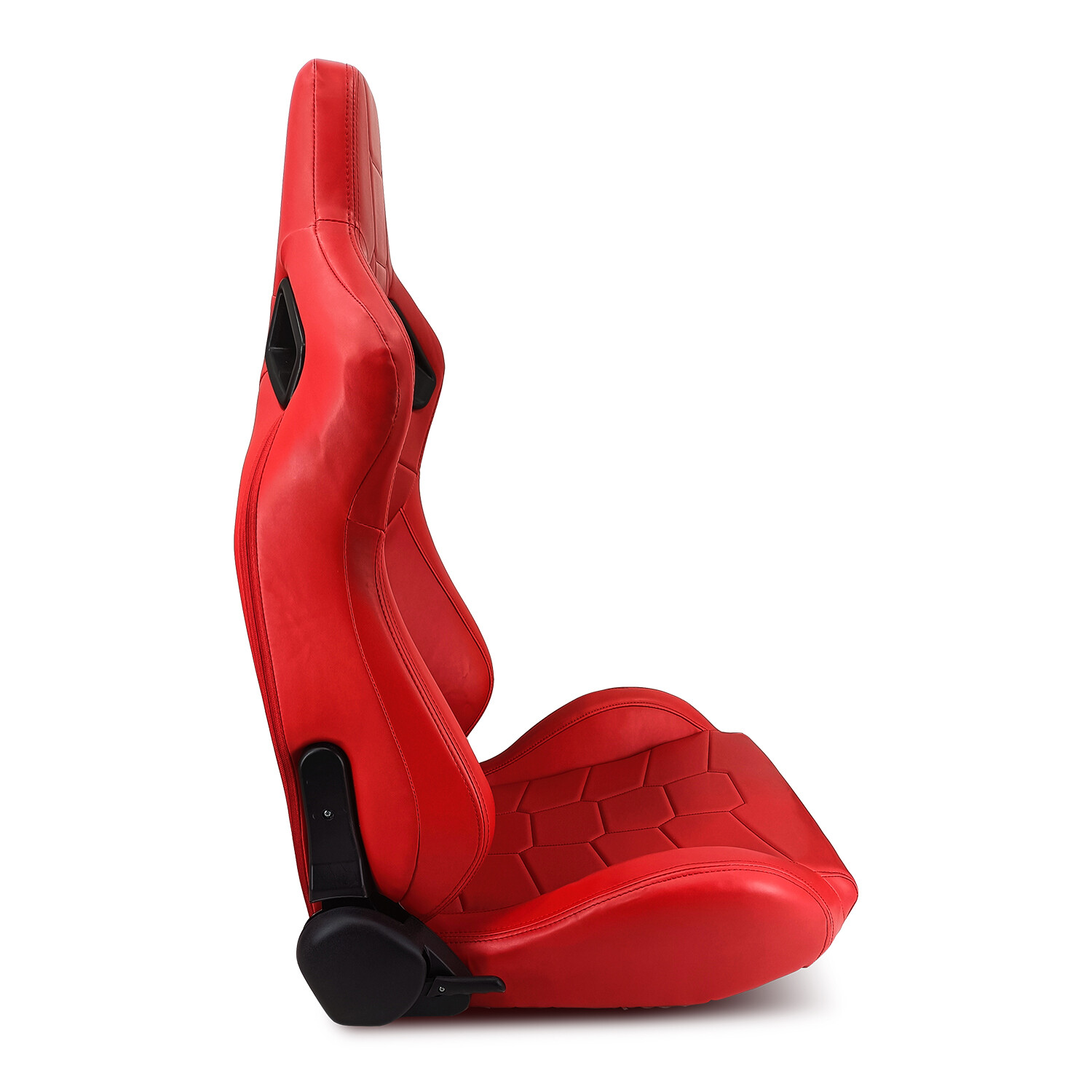 2 x RECLINABLE RED PVC LEATHER LEFT/RIGHT SPORT RACING SEATS | eBay