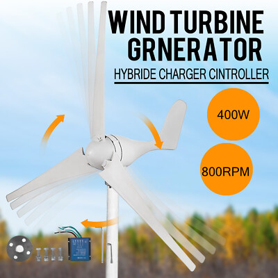 400W Wind Turbine Generator Kit 3 Blades Windmill DC 12V Charger ...