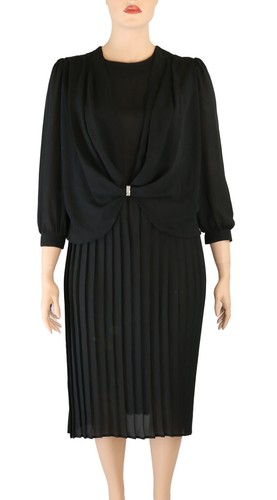 First Lady Vintage 80s Black Draped Cocktail Party Prom Dress sz 16 | eBay
