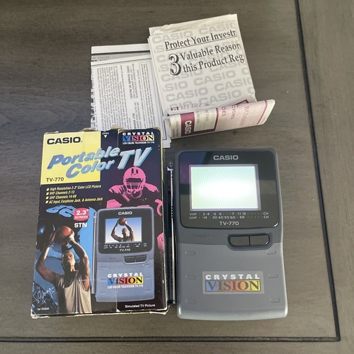 Casio Crystal Vision Pocket Handheld Color TV-770 Portable Television ...