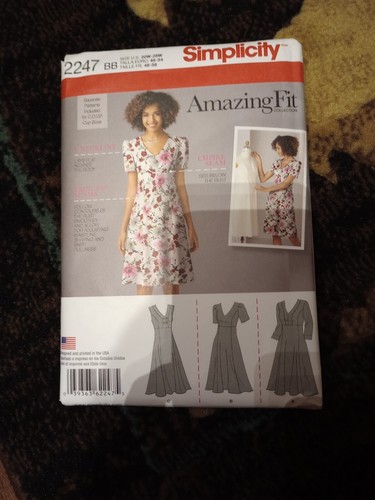 Simplicity 2247 Sewing Pattern Amazing Fit Misses & Plus Size Dress 20W ...