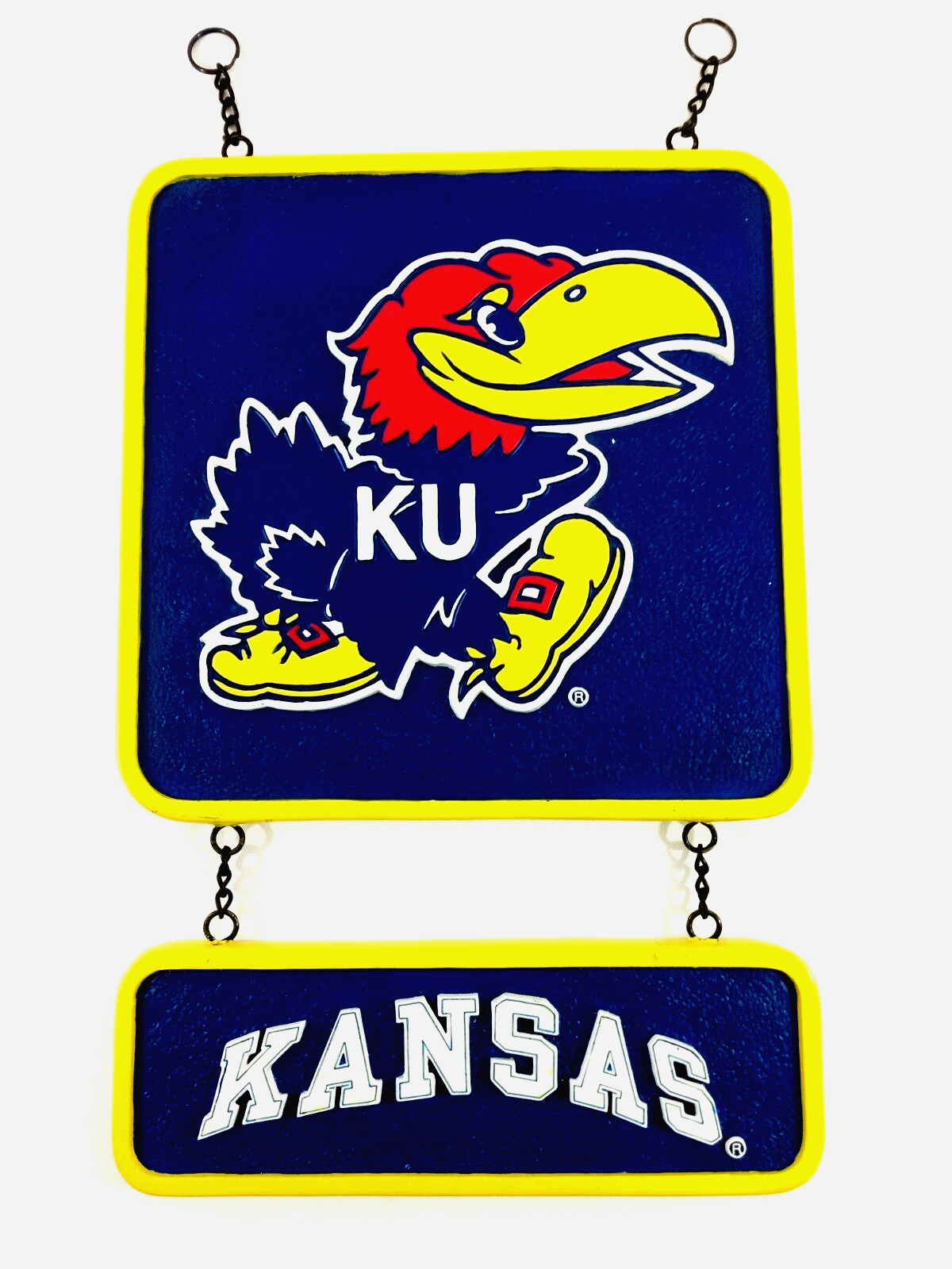 Kansas KU Jayhawks 2 Piece Hanging Sign Raised Graphics LOOK!! | eBay