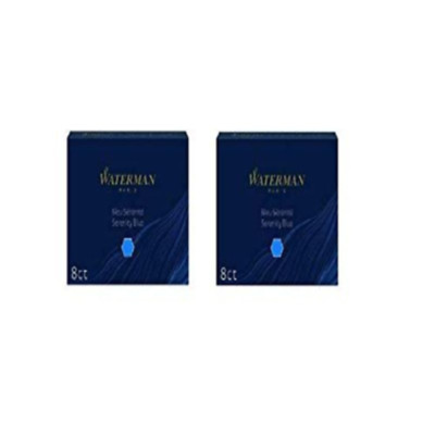 Waterman Paris Fountain Pen Cartridge Serenity Blue 8 Cartridges 2 Pack ...