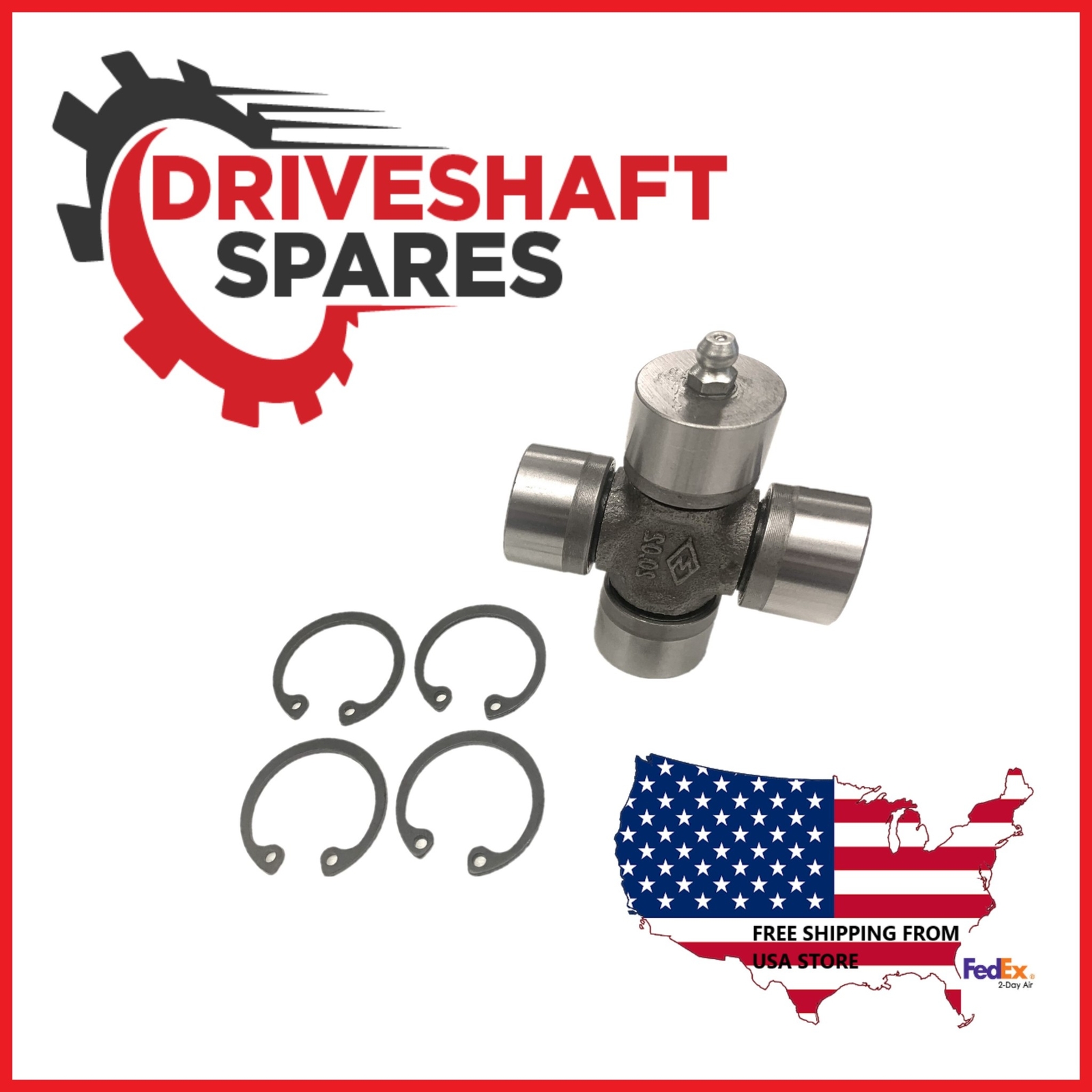 5-111X-1 U-Joint - Outside Snap Rings 1100 Series, Zerk in Cap 0.938x2 ...